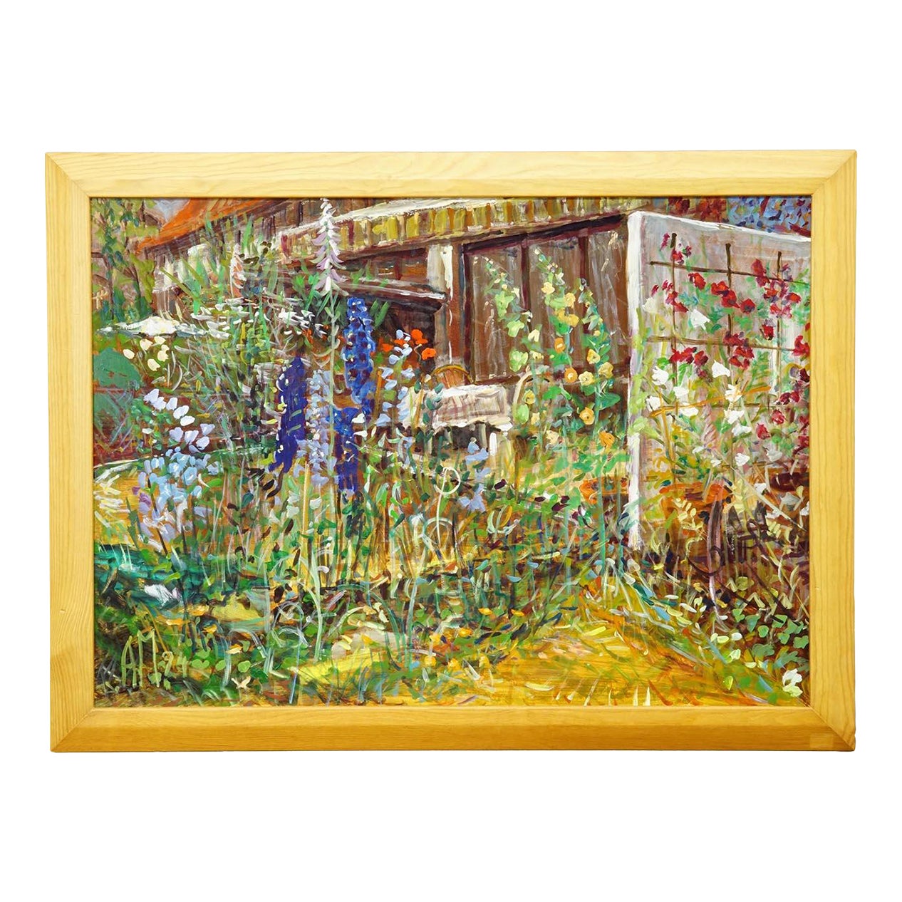 Impressionistic Oil Painting of a Garden Scenery, Alexander Michael ...