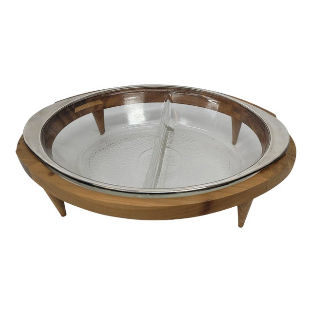 Mid Century Modern Dorothy Thopre Style Danish Walnut Wood Dish Stands ...