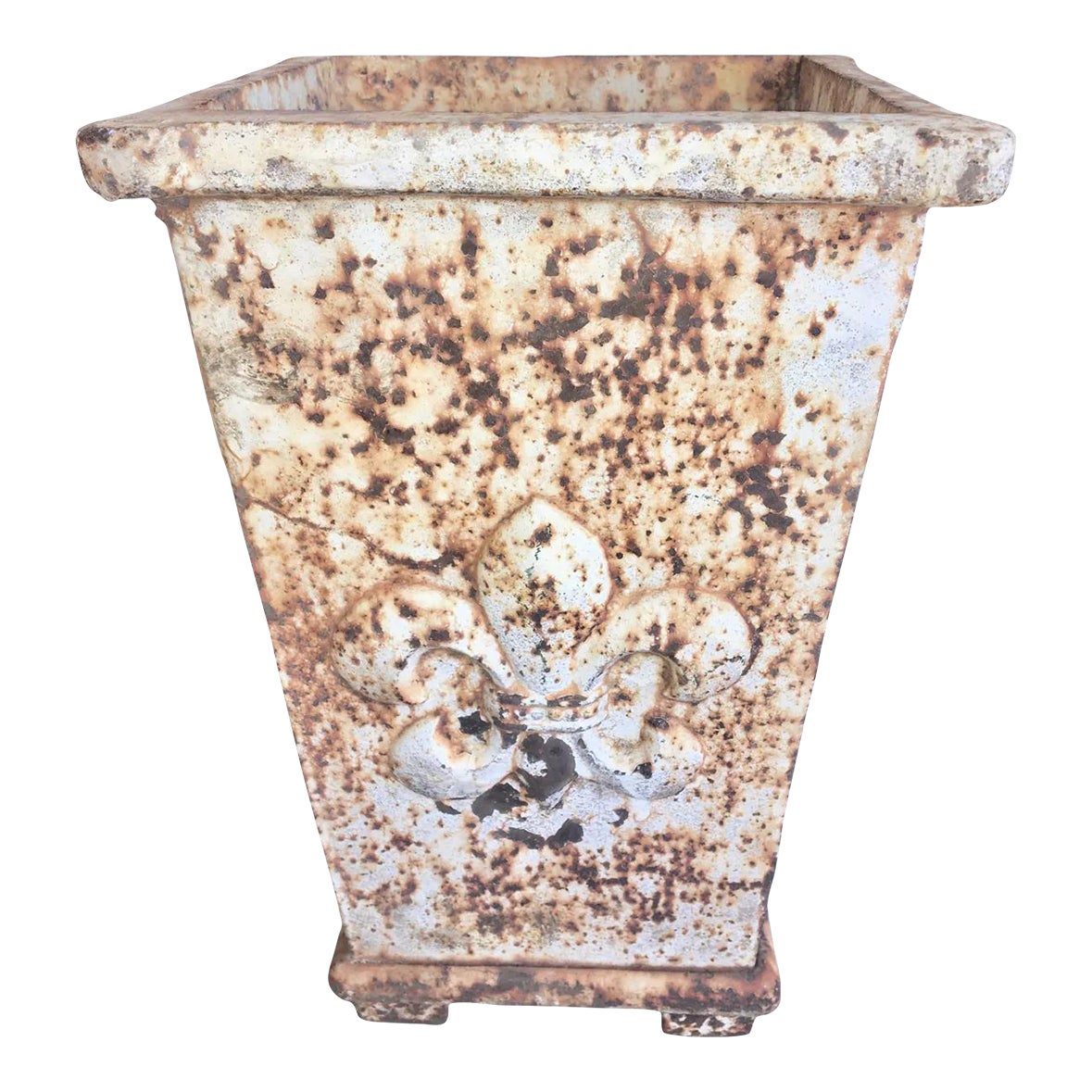 Small Iron 19th Century French Planter - Fleur-De-Lis | Chairish