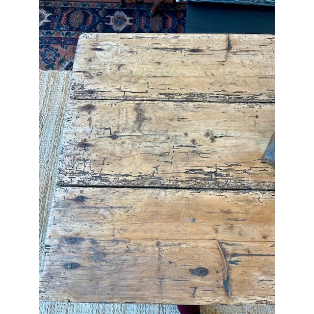 Antique 19th C. Primitive European Pine Farm Table | Chairish