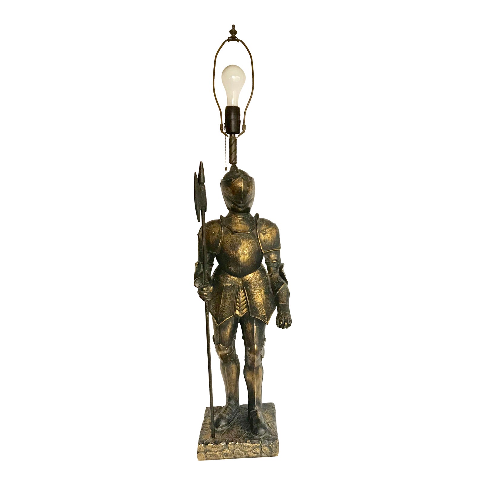 Vintage Knight in Full Armor Table Lamp | Chairish