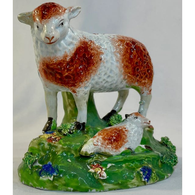 Staffordshire Ceramic Sheep Figurine, 19th Century | Chairish