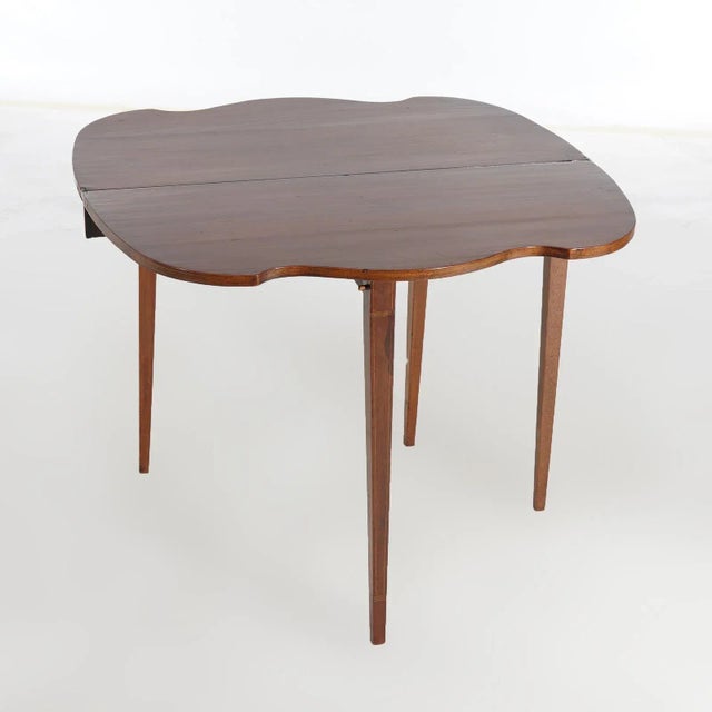 Federal Mahogany Swell Front Card Table, Bell Flower & Eagle Inlay ...