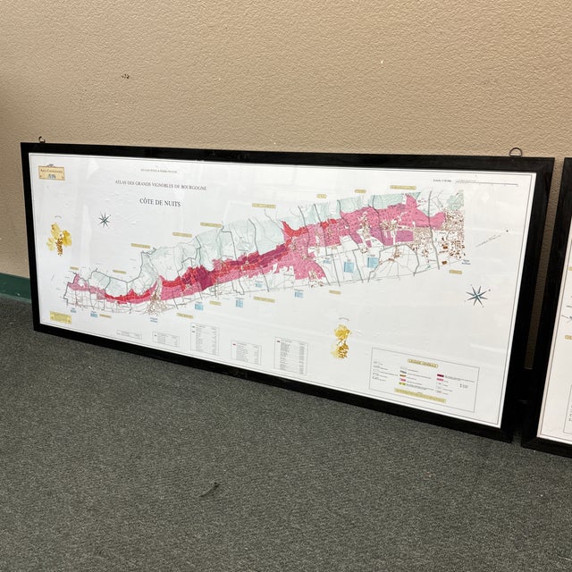 The Maps of Burgundy by Sylvain Pitiot & Pierre Poupon, a Pair | Chairish