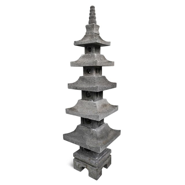 Lava Stone Garden Pagoda | Chairish