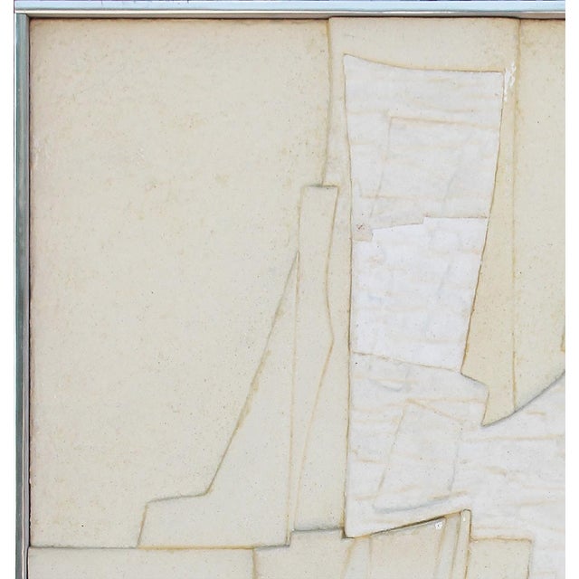 1968 "Polyurethane Relief #16" White Abstract Geometric Sculptural ...