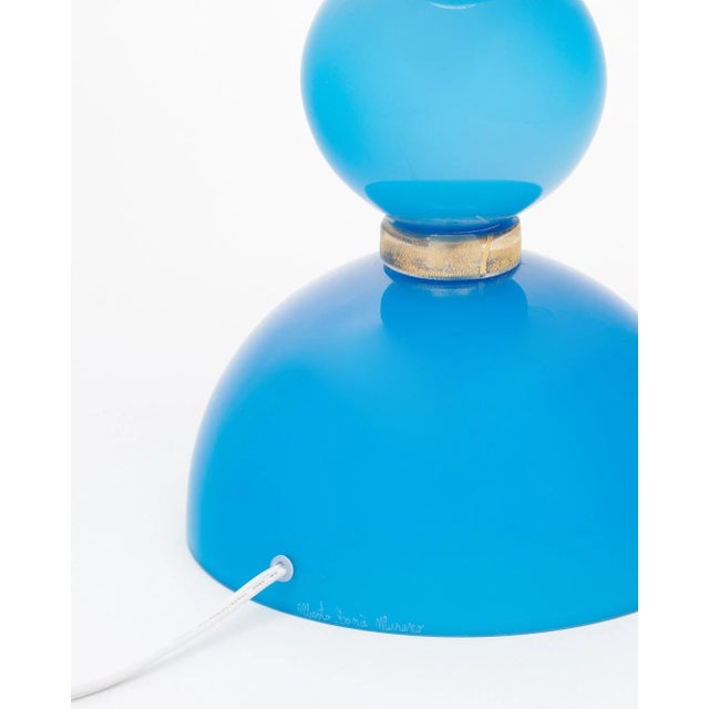 Murano Glass Blue and Gray Lamps | Chairish