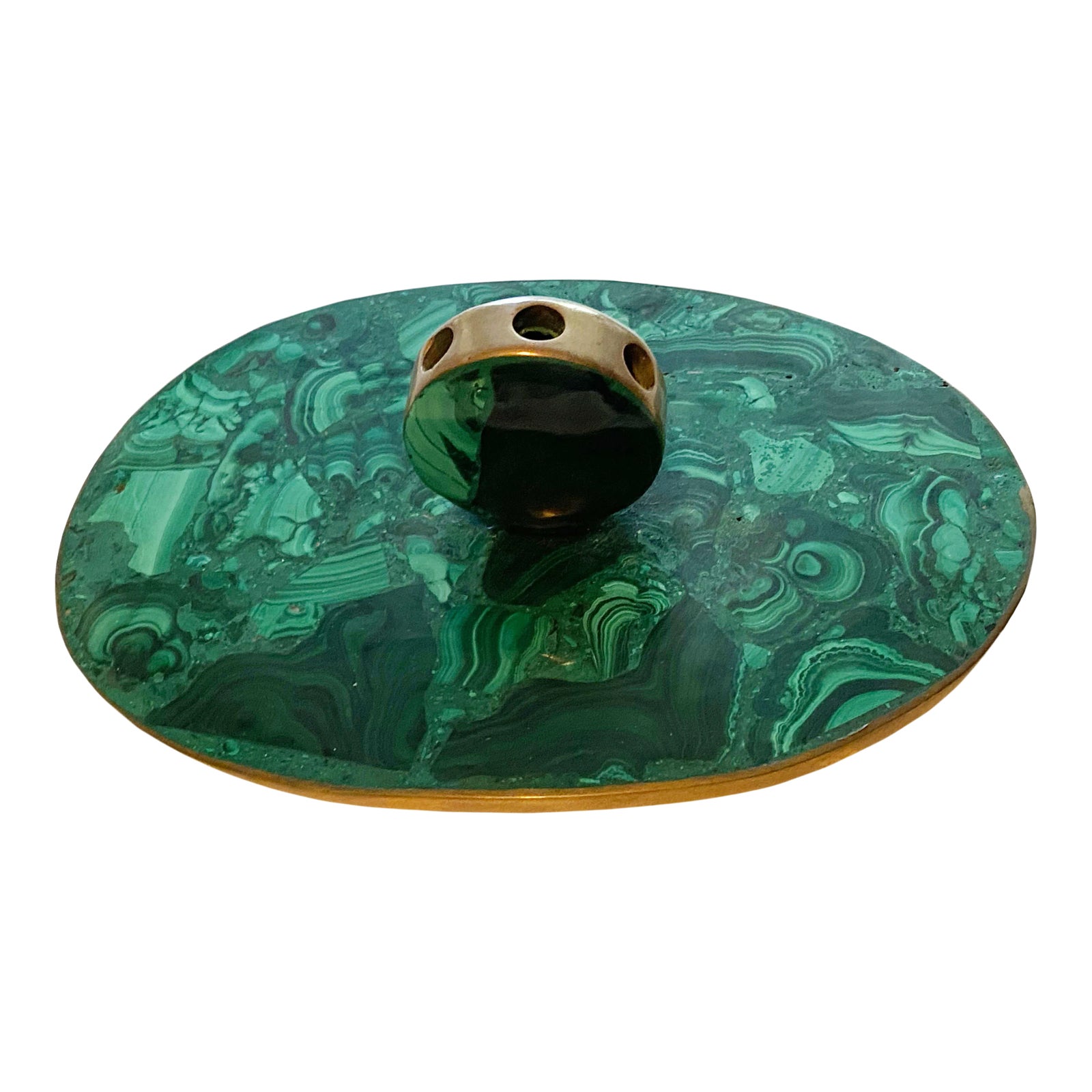 French Art Deco Malachite Pen Holder | Chairish