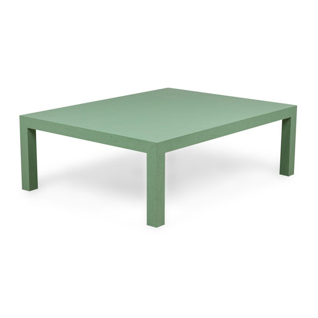 Asian Contemporary Style Mint Colored Raffia Wrapped Coffee Table ...
