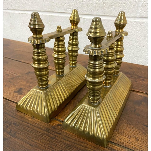 Vintage Brass Victorian Fireplace Andirons Dog Irons Fire Dogs - Pair ...