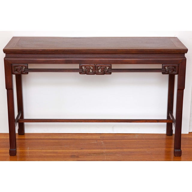 Circa 1900 Chinese Carved Teak Wood Console Table | Chairish