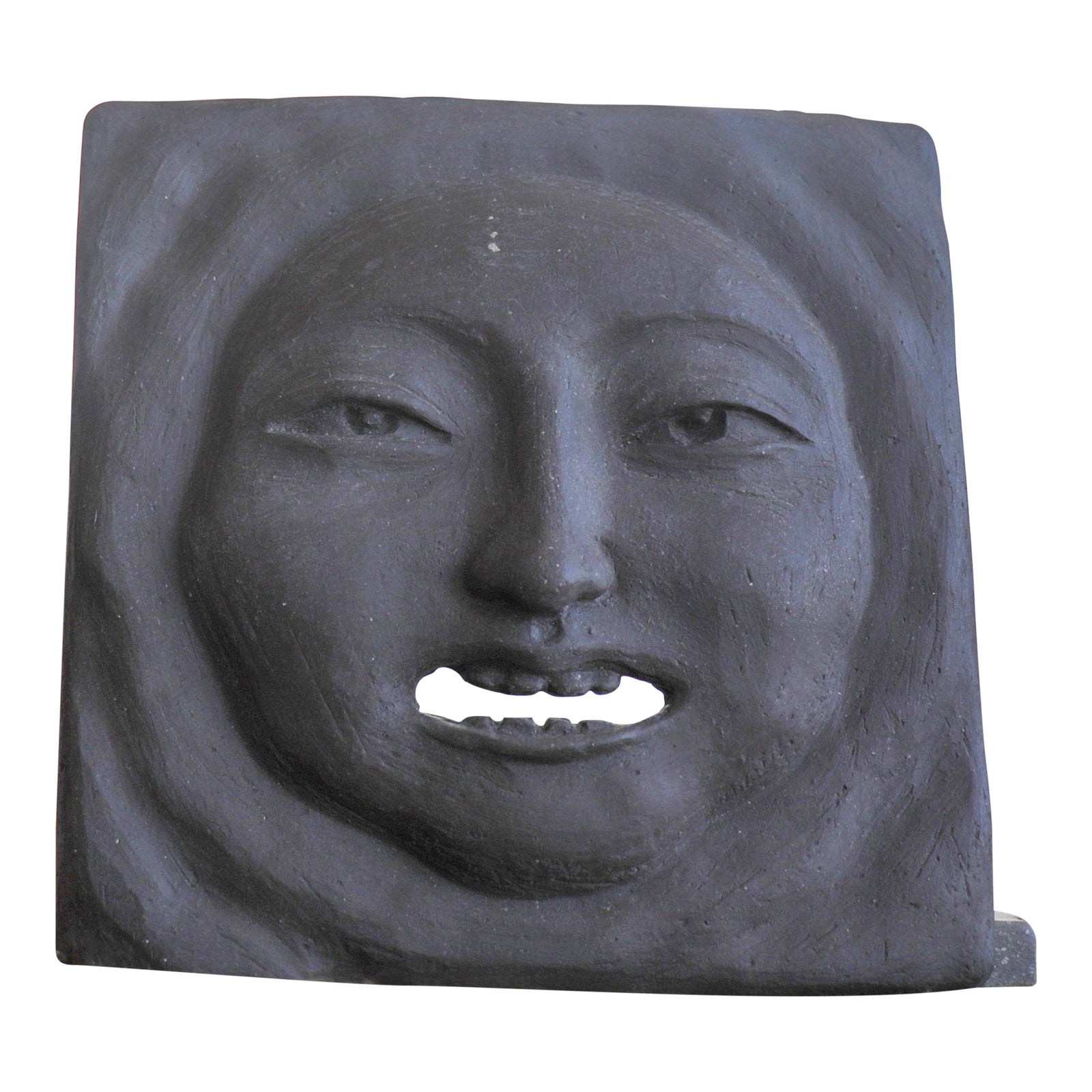 Amiable Face Tile 20th Century Sculpture | Chairish