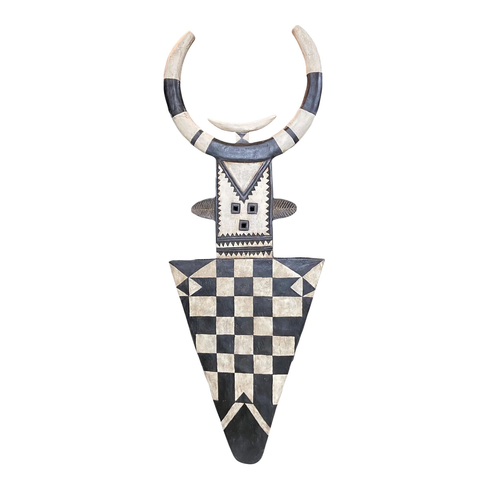 Huge African Plank Male Nafana Bedu Mask I. Coast 66" H | Chairish