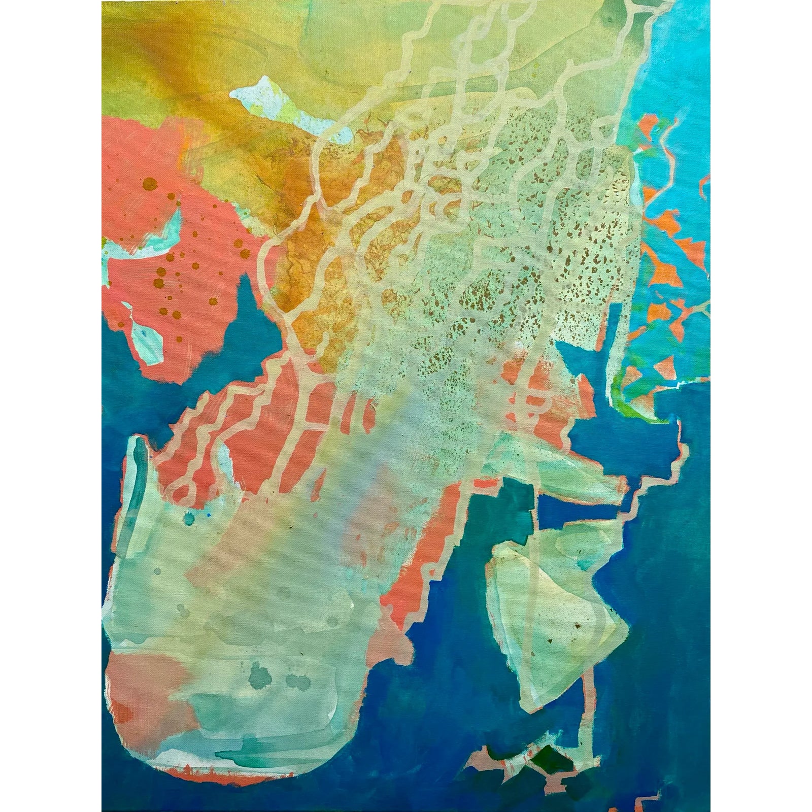 “Jelly No.02: Gulf Descent” 22x28 Original Acrylic Painting on Canvas ...