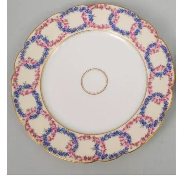 19th Century Haviland Limoges French Dinner Plates Wedding Band. Pink ...