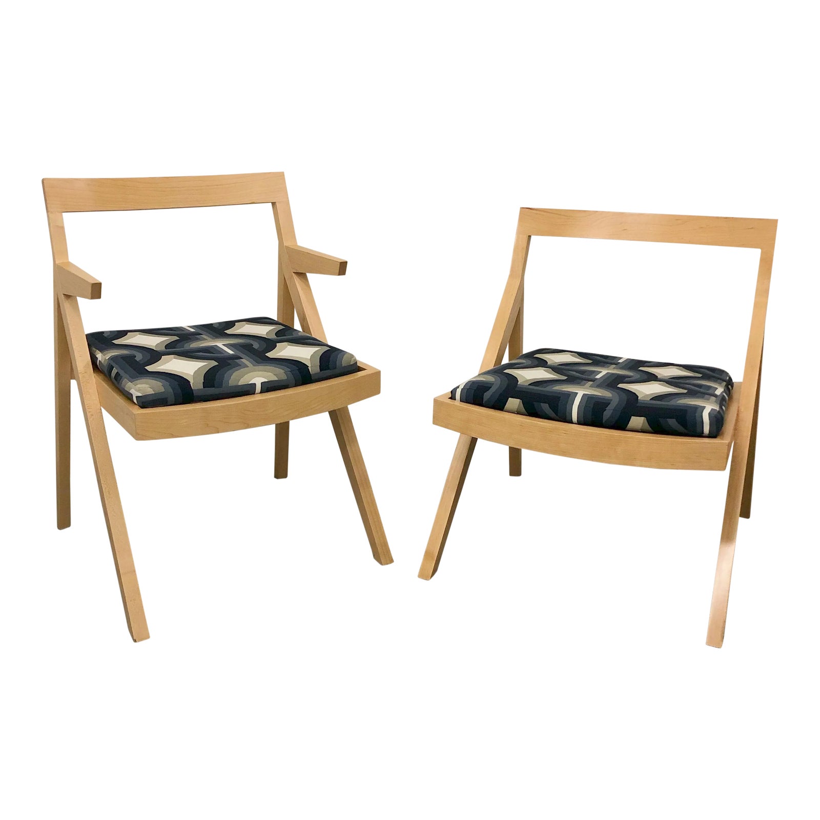Minimalist Modern Custom Side Chairs - a Pair | Chairish