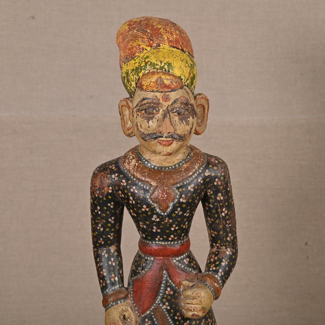 Vintage Wooden Carved Watchmen Royal Guard Darbaan Chowkidars Indian ...