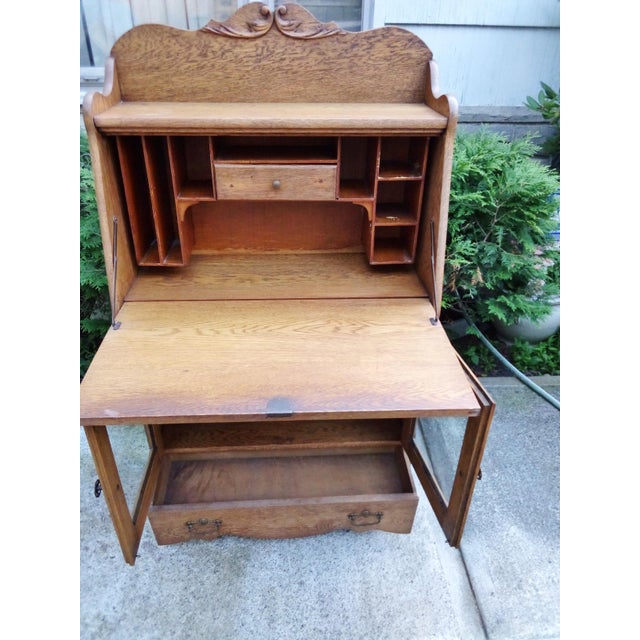 Antique Larkin Farmhouse Secretary Desk Sale $695 Read Below | Chairish