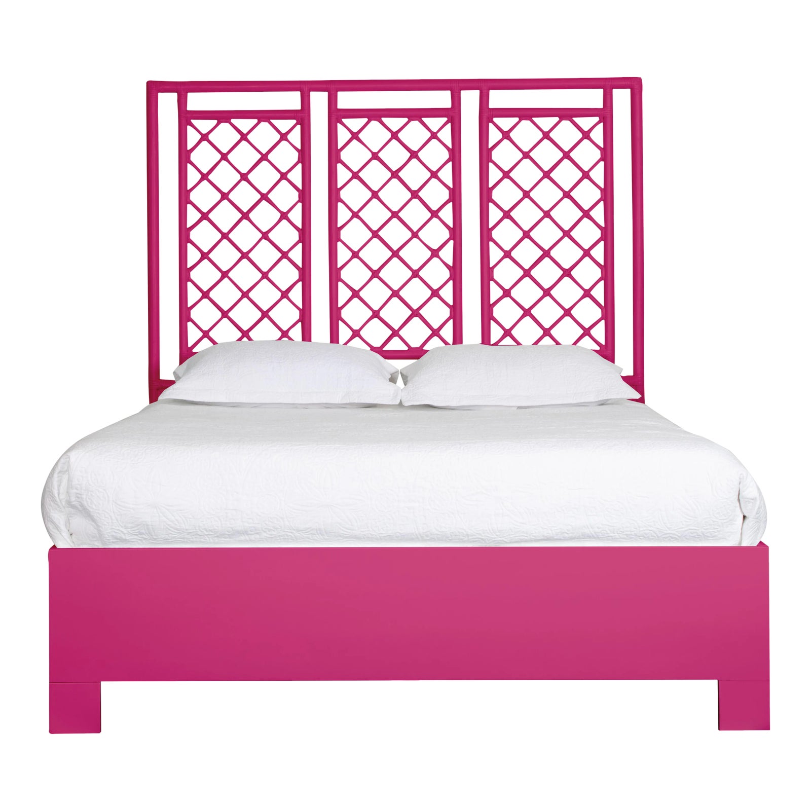 X & Diamond Bed Queen - Bright Pink | Chairish