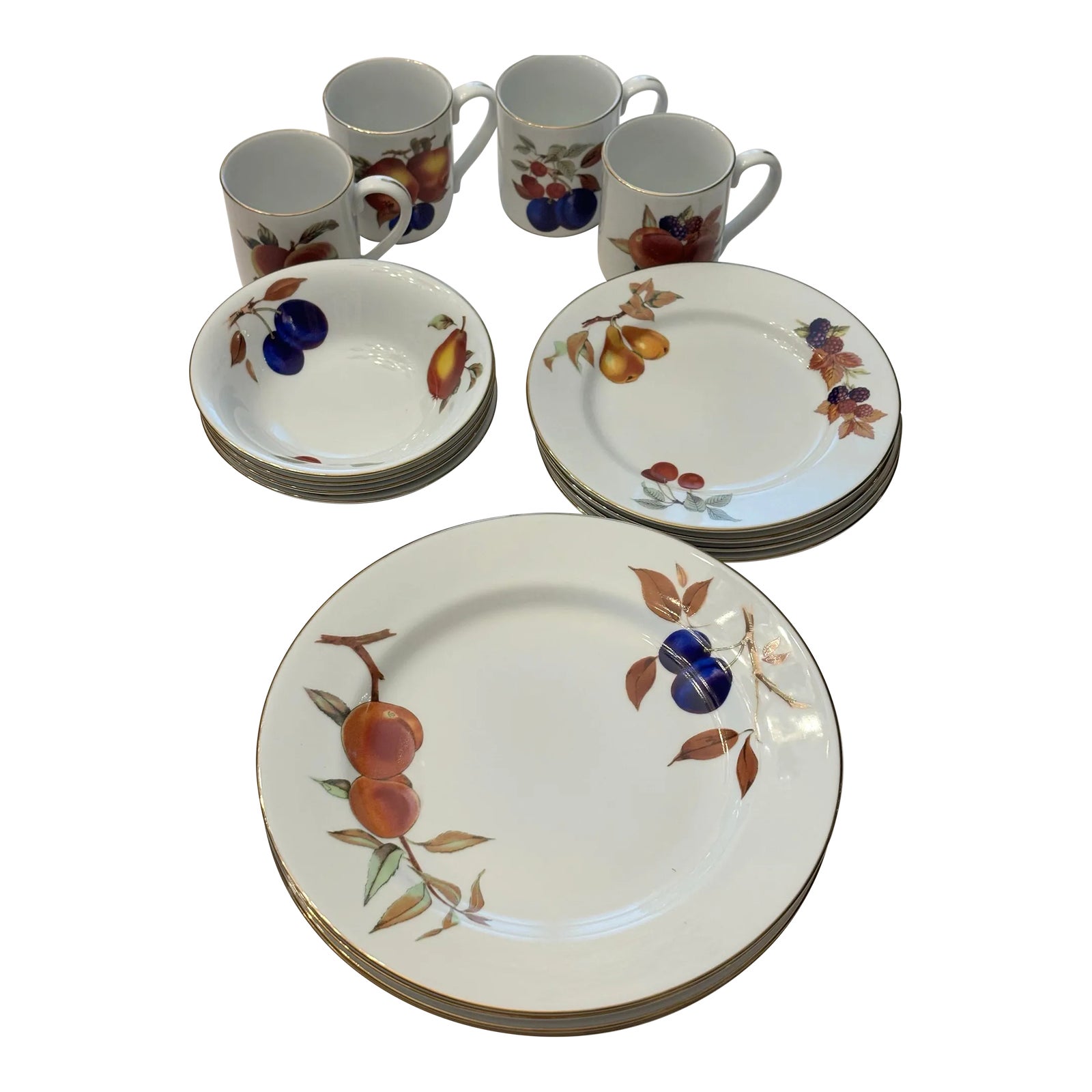 Royal Worcester "Evesham" 16 Piece Dinnerware Set | Chairish