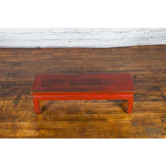 Chinese Ming Dynasty Style Early 20th Century Red Lacquered Low Table ...