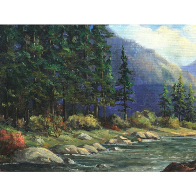 Mid Century Idaho Pack River Landscape Painting by Laura Lindberg ...