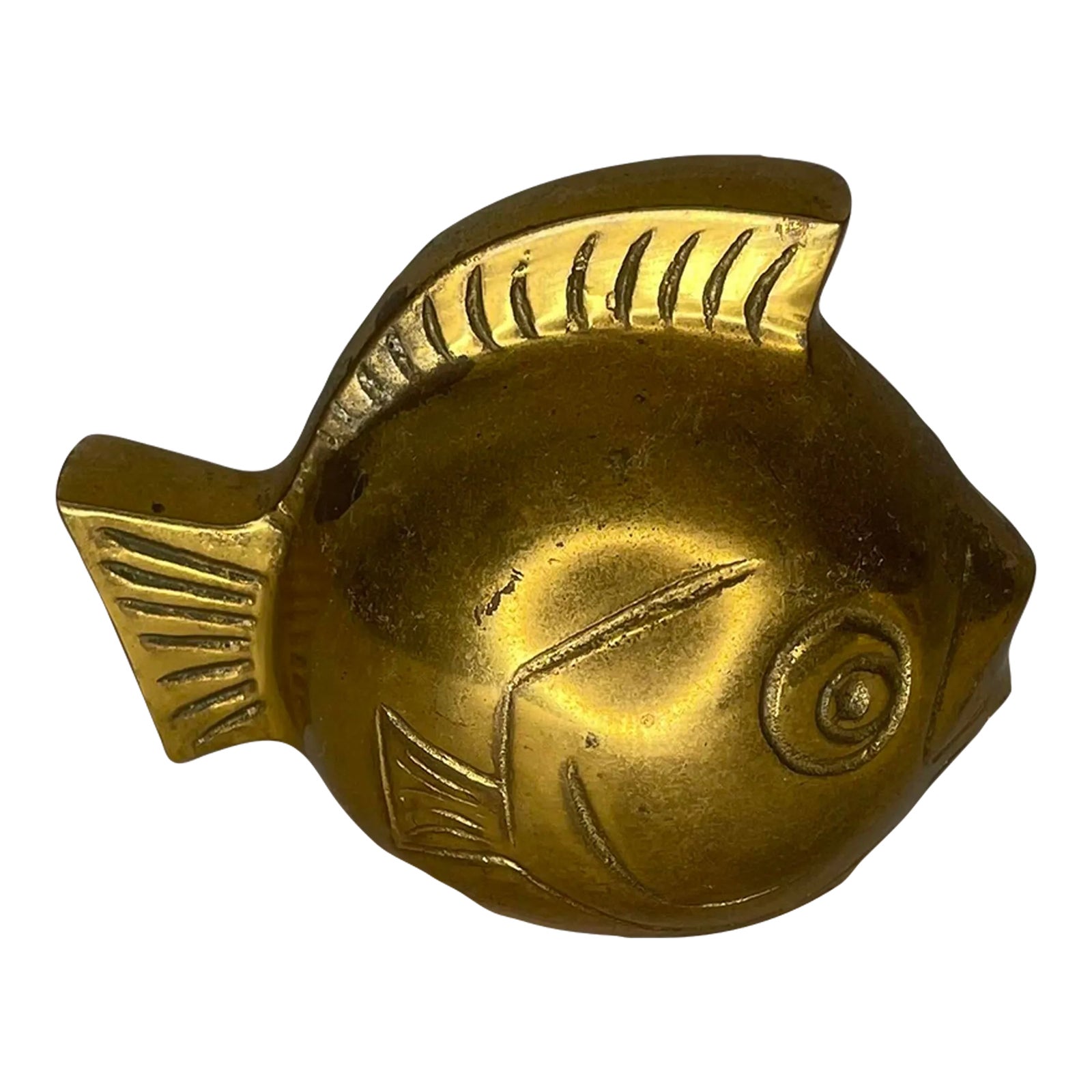 Vintage Brass Fish Figure | Chairish