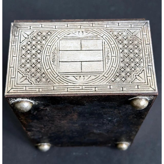 Fine Korean Box with Tray Iron with Silver Inlay Joseon Dynasty | Chairish
