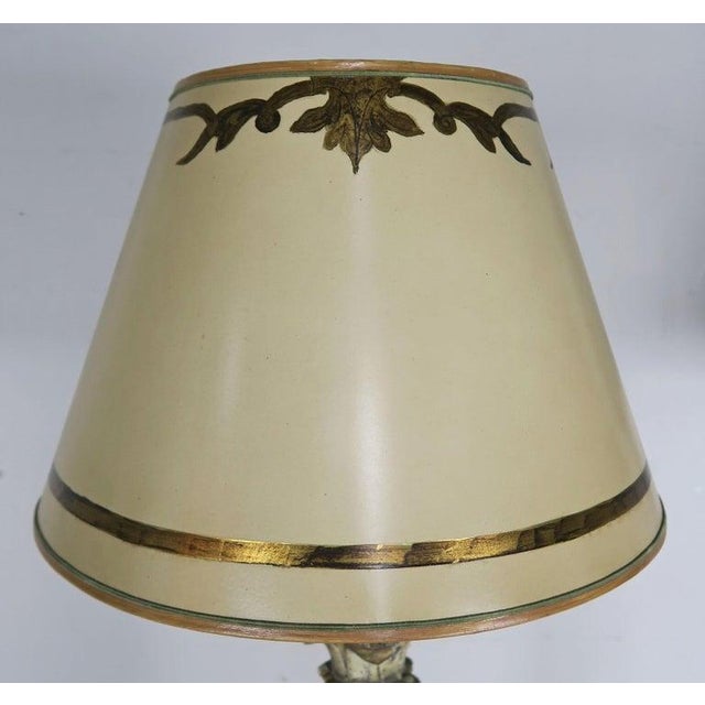 Pair of Italian Carved Neoclassical Style Lamps With Parchment Shades ...