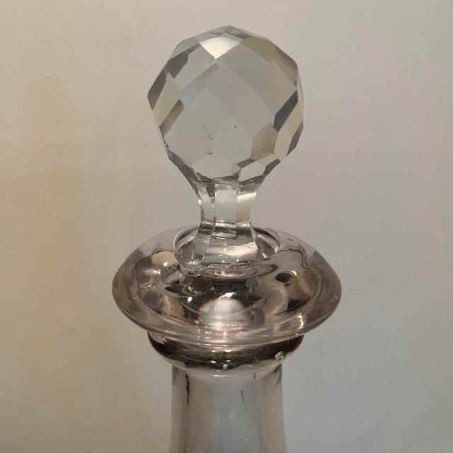 1850s Victorian Hand Blown Clear Glass Bottle and Stopper Decanter Jar ...
