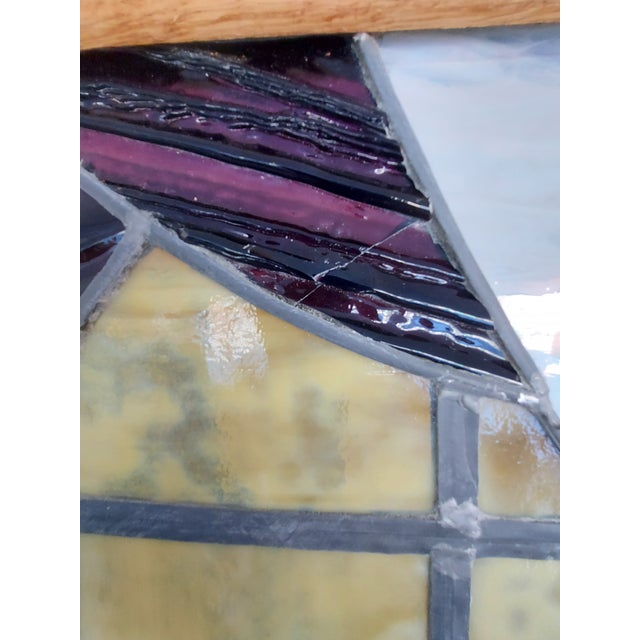 Signed and Dated 1987 Boston Tall Stained Glass Window Depicting Moulin ...