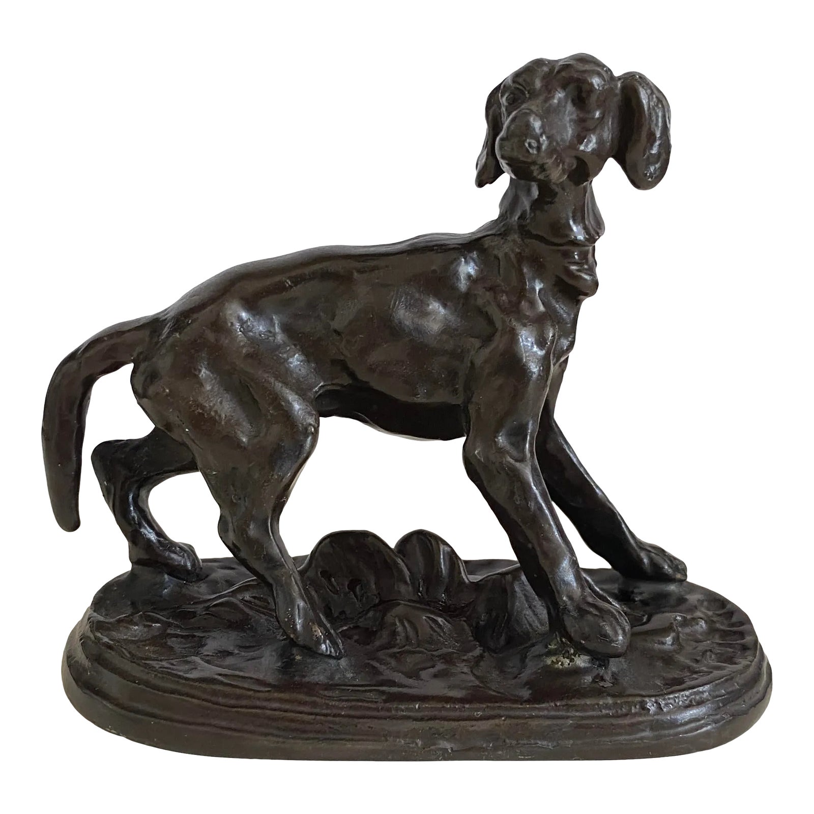 Pierre-Jules Mene Dog Bronze Sculpture | Chairish