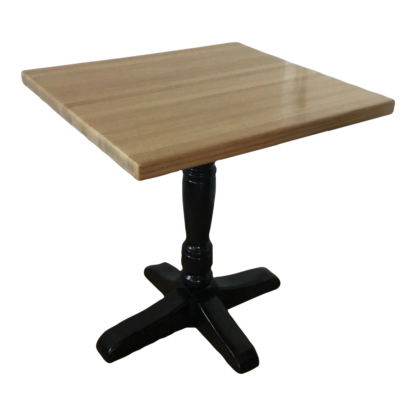 1990s Vintage Solid Oak, Butcher Block Top Bistro/Pub Table | Chairish