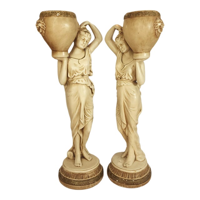 Pair of Vintage Greek Goddess Chalkware Statues by Marwal Ind. Inc ...