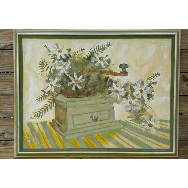 Vintage 1970s Large Scale Lee Reynolds Flower Bouquet Painting Framed ...