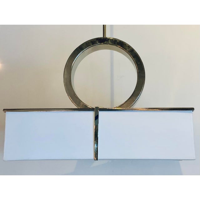 Global Views Contemporary White and Chrome Solitaire Chandelier | Chairish