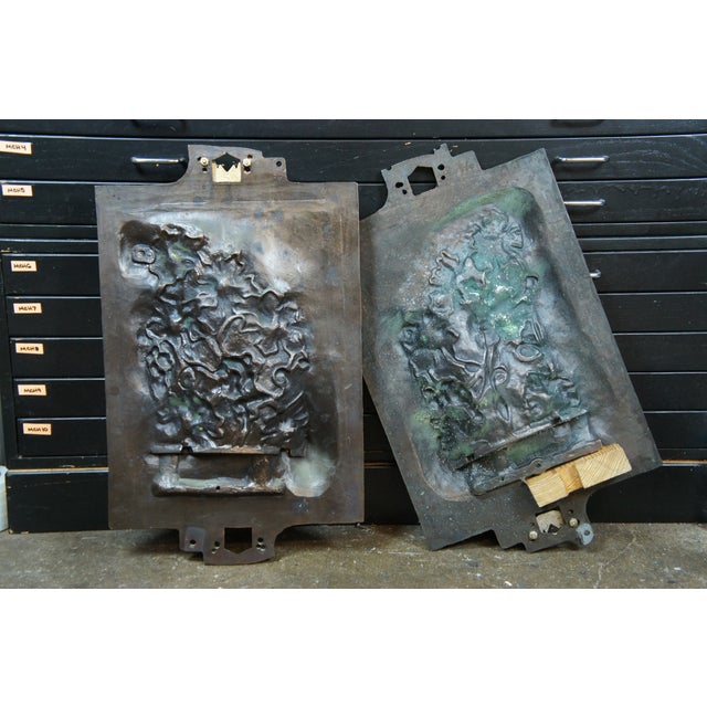 Set of 2 Heavy Antique Copper High Relief Grapevine Grape Wine Molds ...