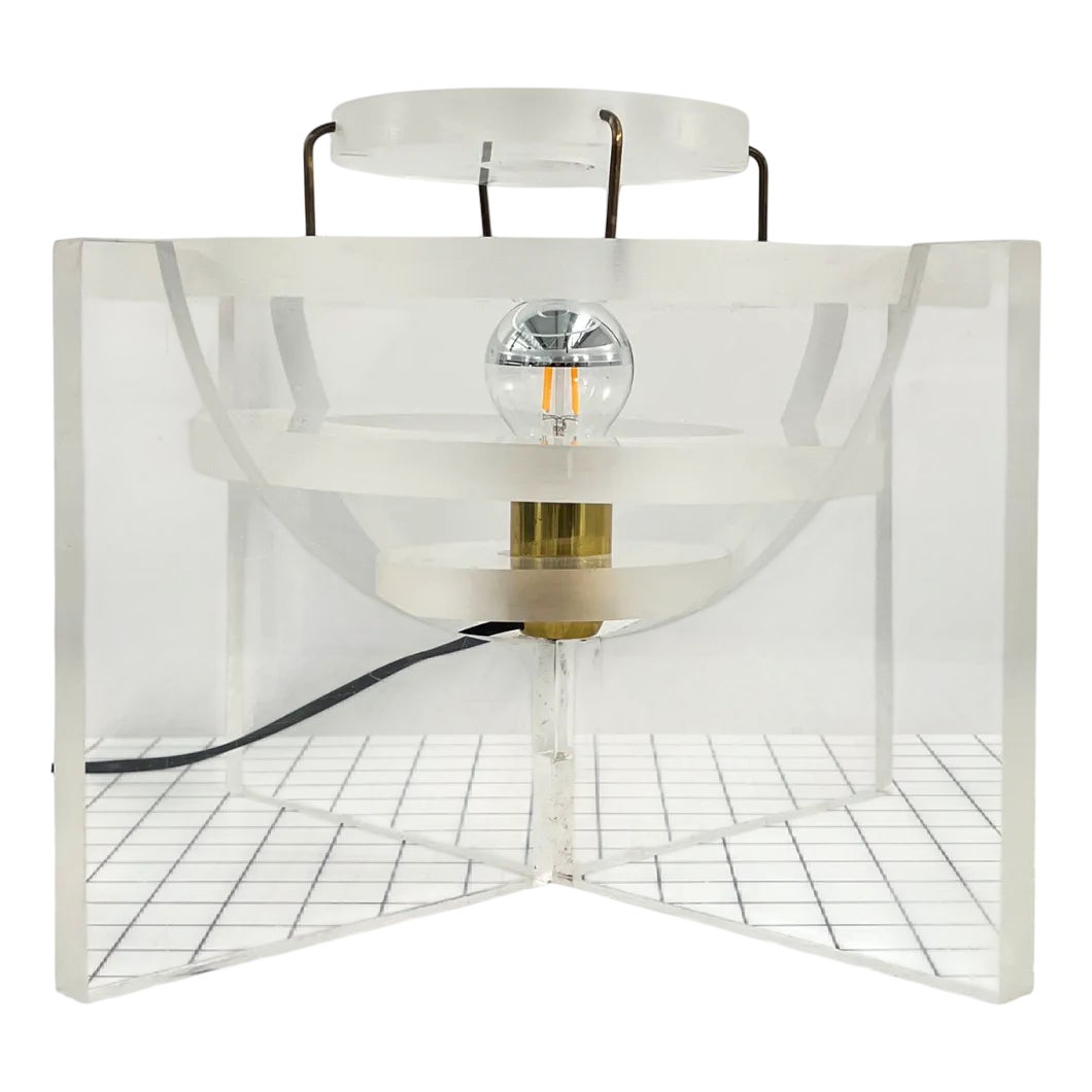 Italian Structural Table Lamp in Acrylic, 1970s | Chairish