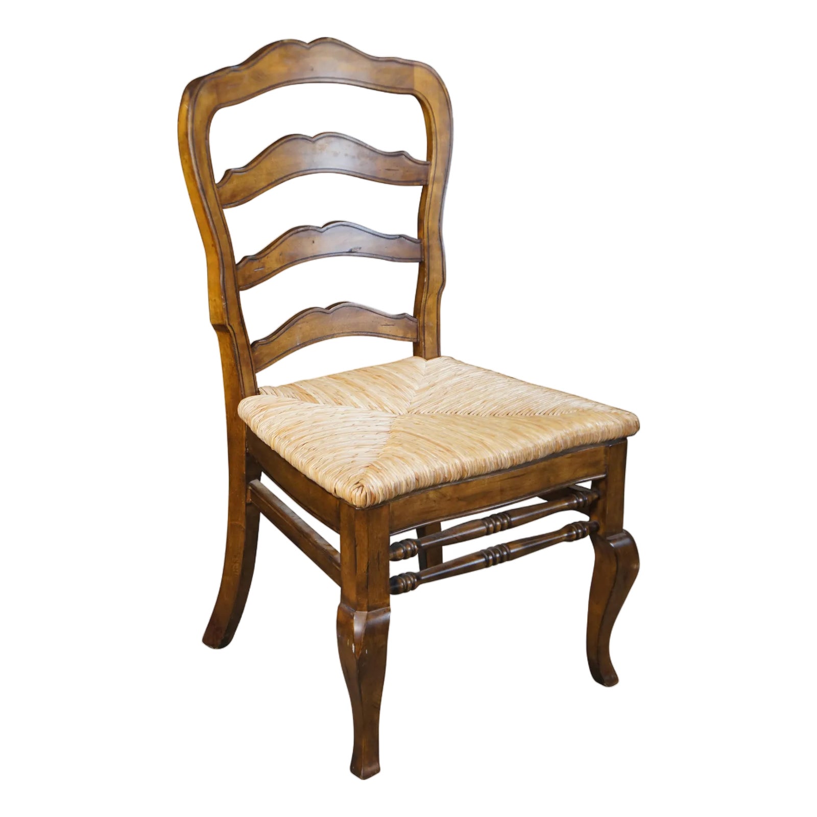 Late 20th Century Ballard Designs Avignon French Provincial Walnut Rush ...