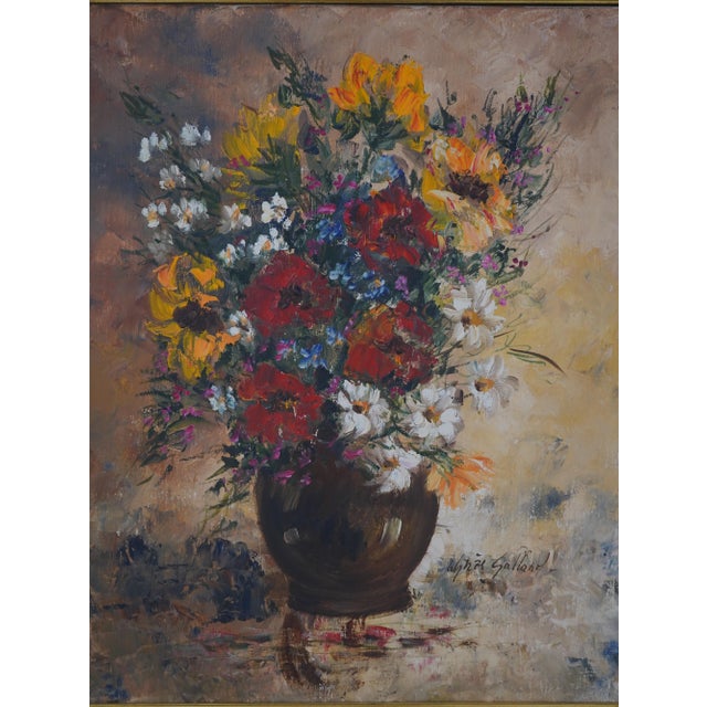 A.gollard Artist Signed Framed Floral Still Life Oil Painting on Canvas ...