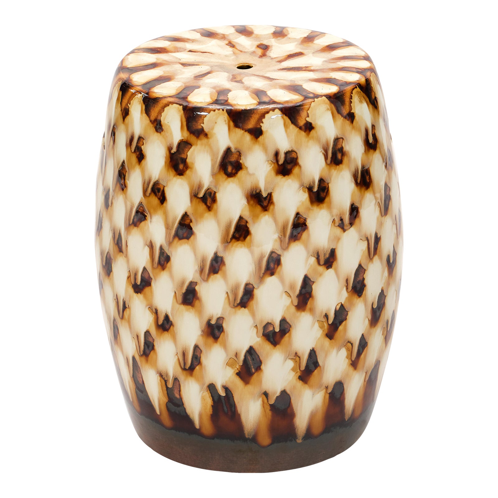 Bunny Williams Home Pheasant Feather Garden Stool, Brown | Chairish