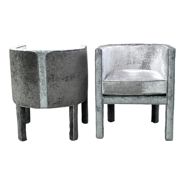 1970s French Modern Tub Chairs by Hubert Nicolas - A Pair | Chairish
