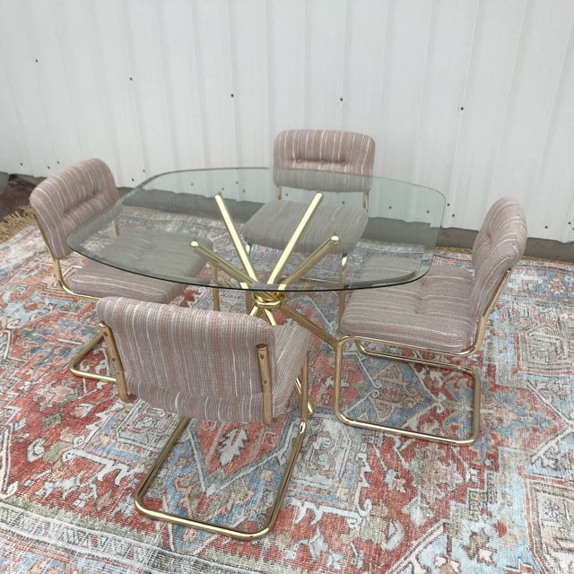 Chromcraft Mid-Century Jax Glass Top Dining Set - 5 Pieces | Chairish