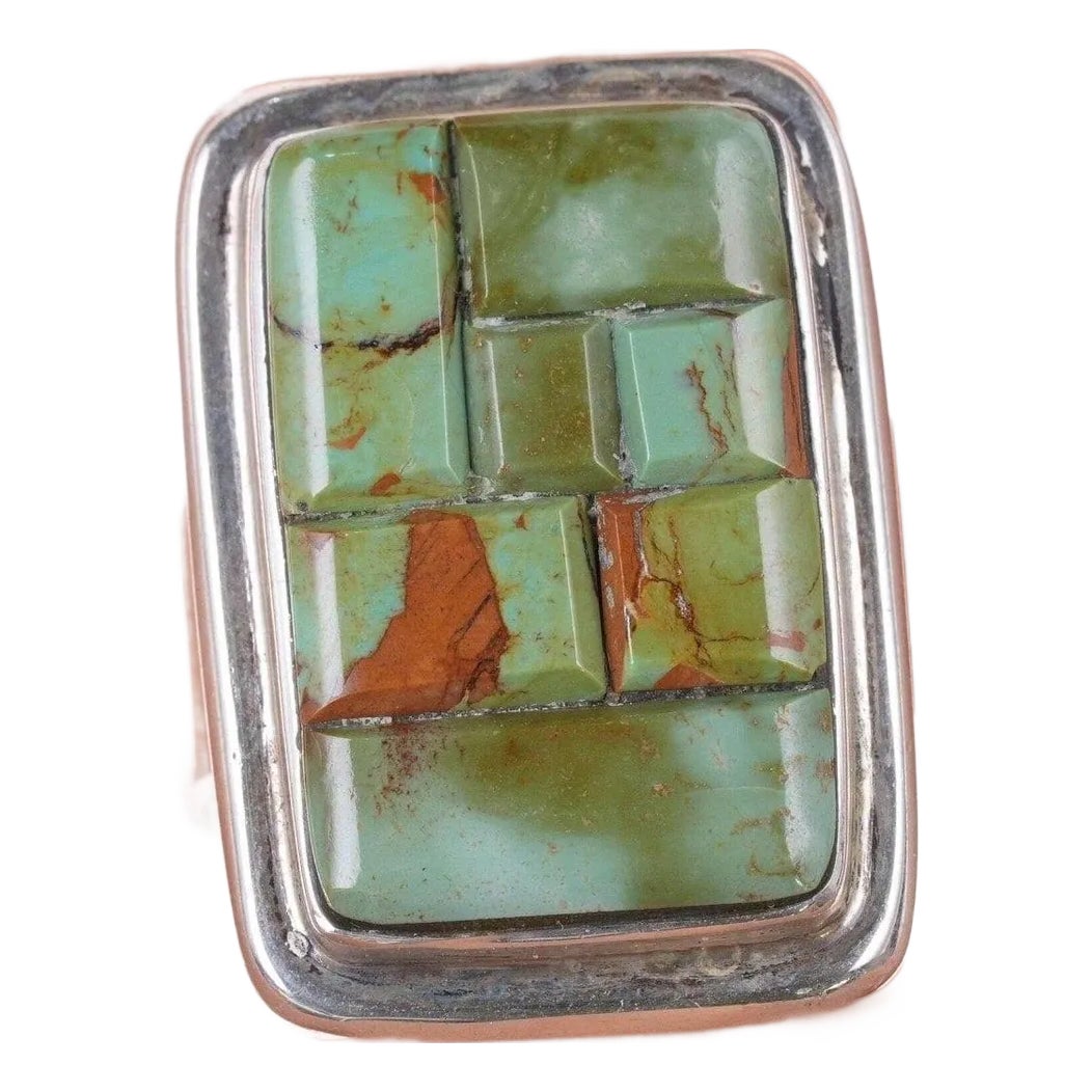 sz9.5 Tommy Jackson Navajo sterling and turquoise cobblestone ring ...
