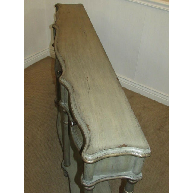 Two Tier Grey Factory Finish Console | Chairish