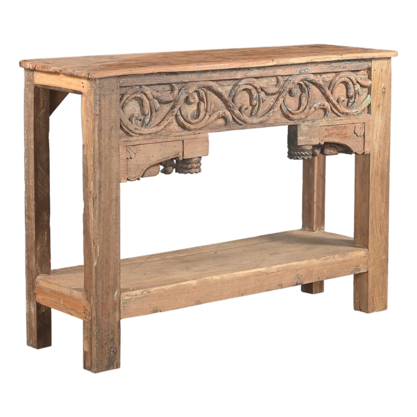 Indian Bleached Teakwood Console Table Constructed From Antique ...