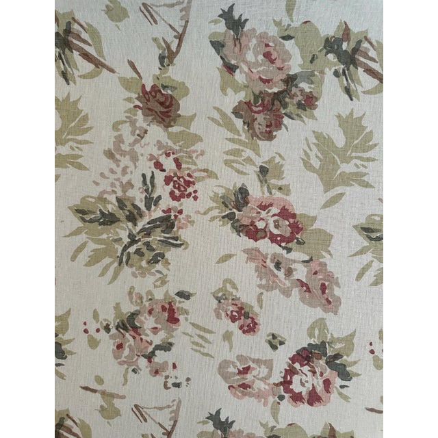 Penny Morrison Fabric Hand Printed Pink Petal 3 Yards | Chairish