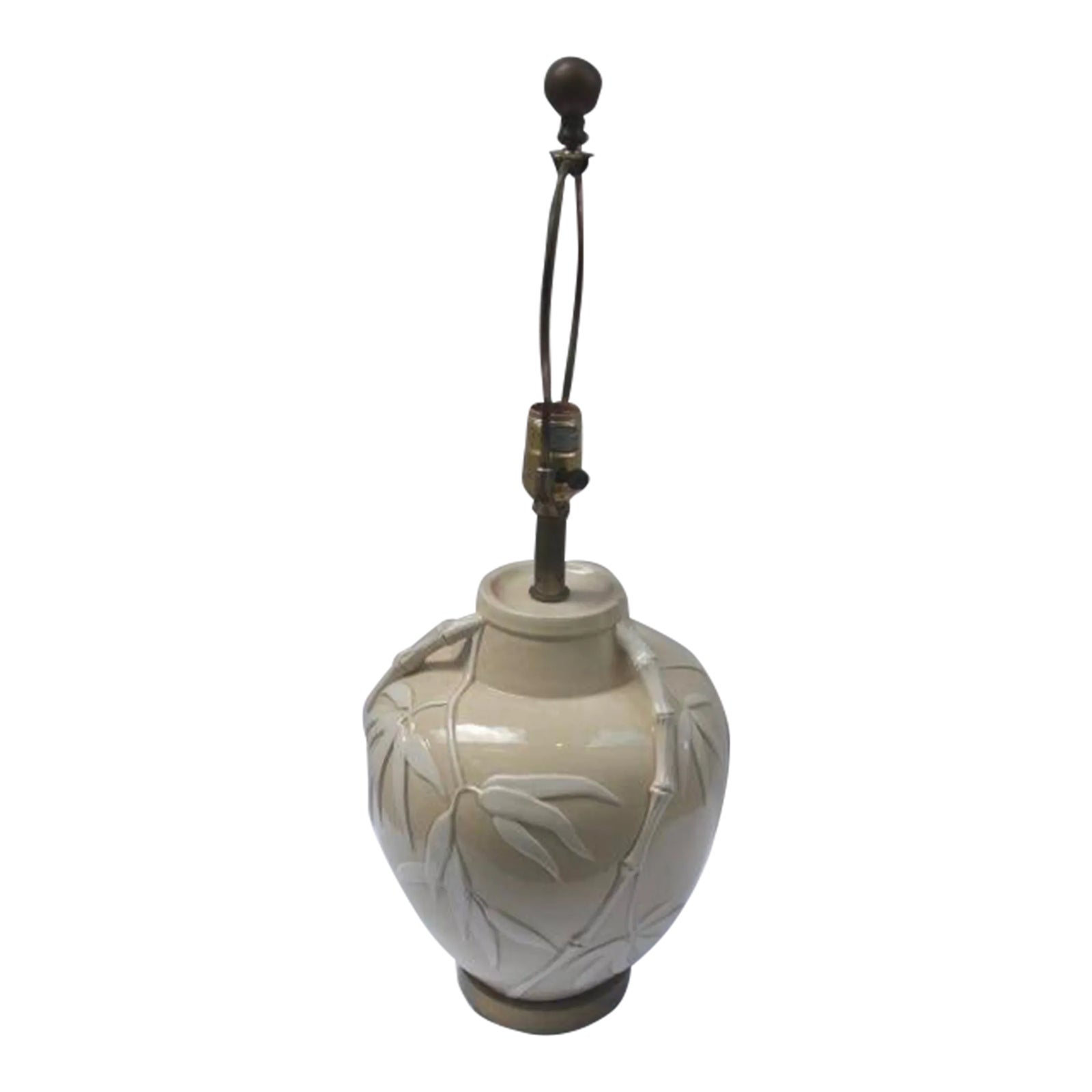 Vintage 1970s Chapman Ceramic Faux Bamboo Jar Lamp | Chairish