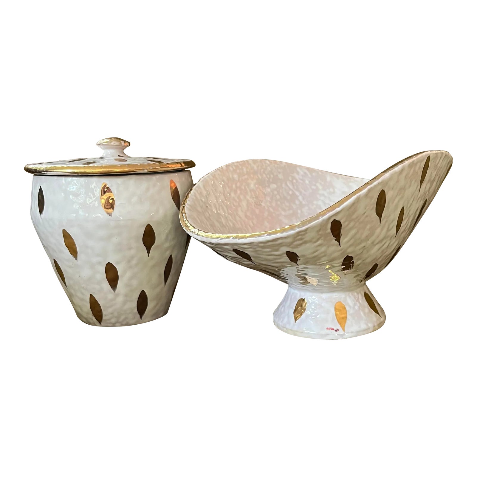 Mid 20th Century Aldo Londi for Bitossi Feather Plume Ceramic Marmalade ...