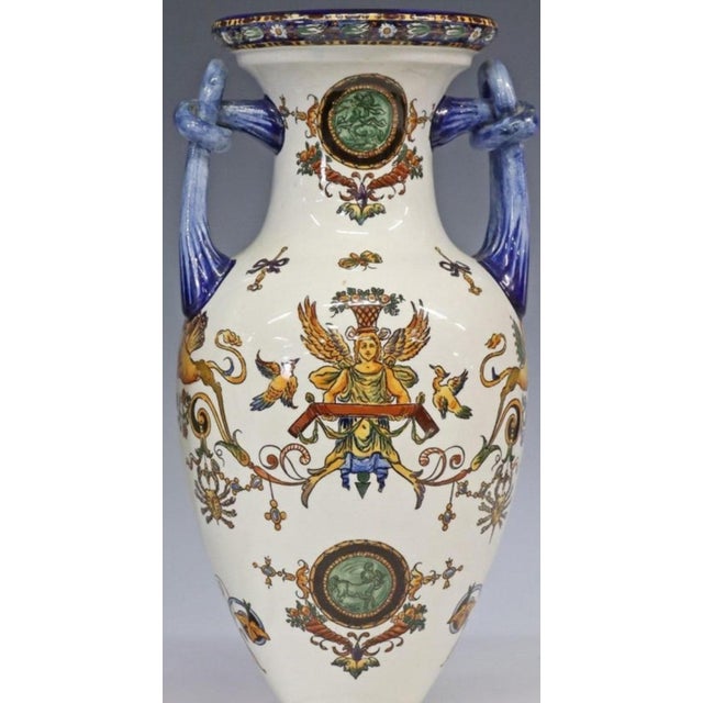 French Gein Fiance Renaissance Revival Vases - A Pair | Chairish